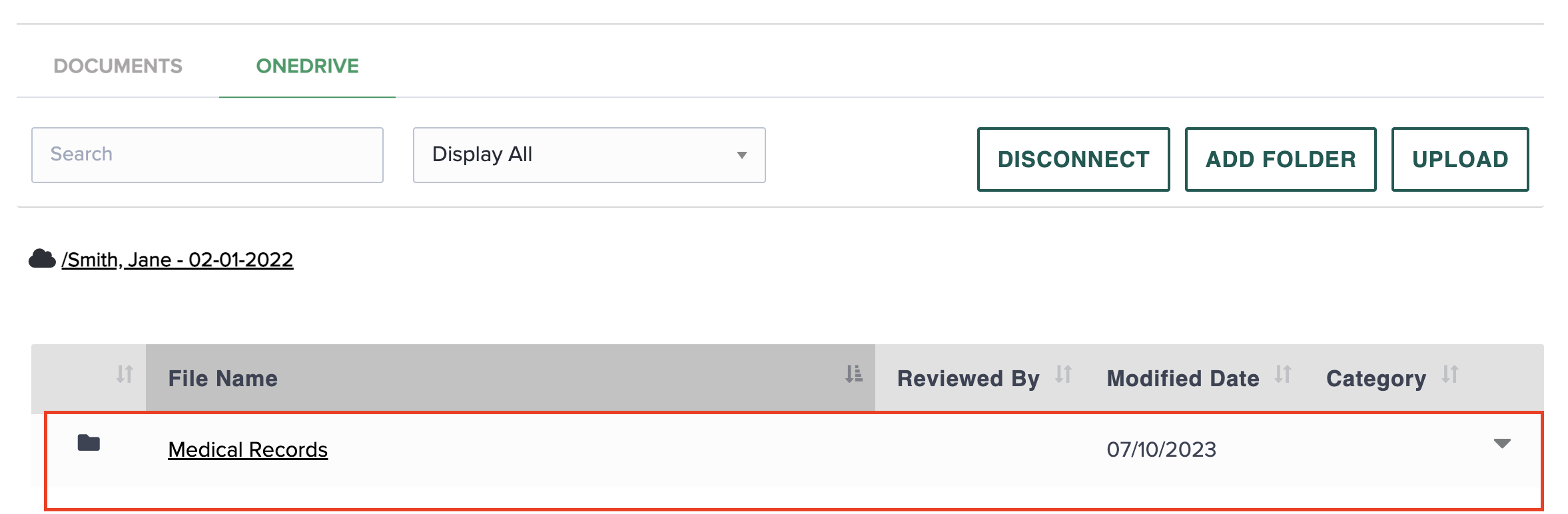 Create New OneDrive Sub Folder CASEpeer