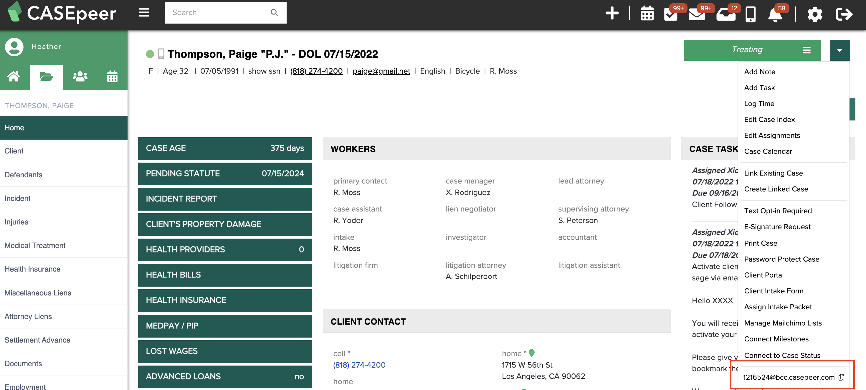 Attach an Email to Linked Cases – CASEpeer
