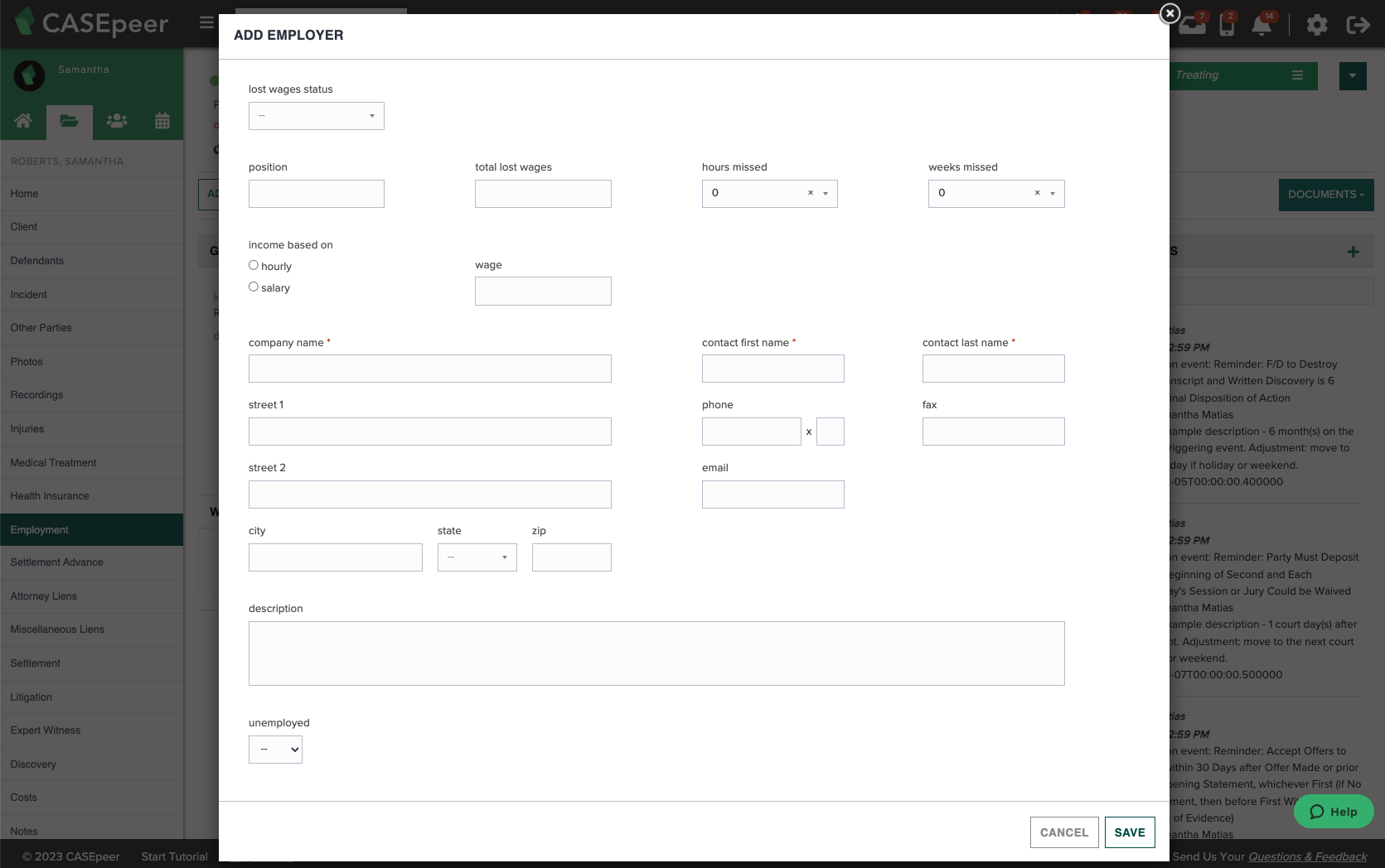 Add an Employer – CASEpeer