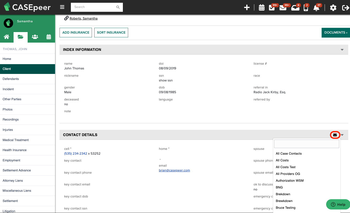 Generate Template Documents or Letters in a Case – CASEpeer