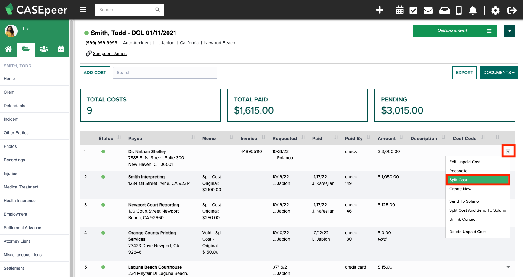 Split Costs with Soluno – CASEpeer