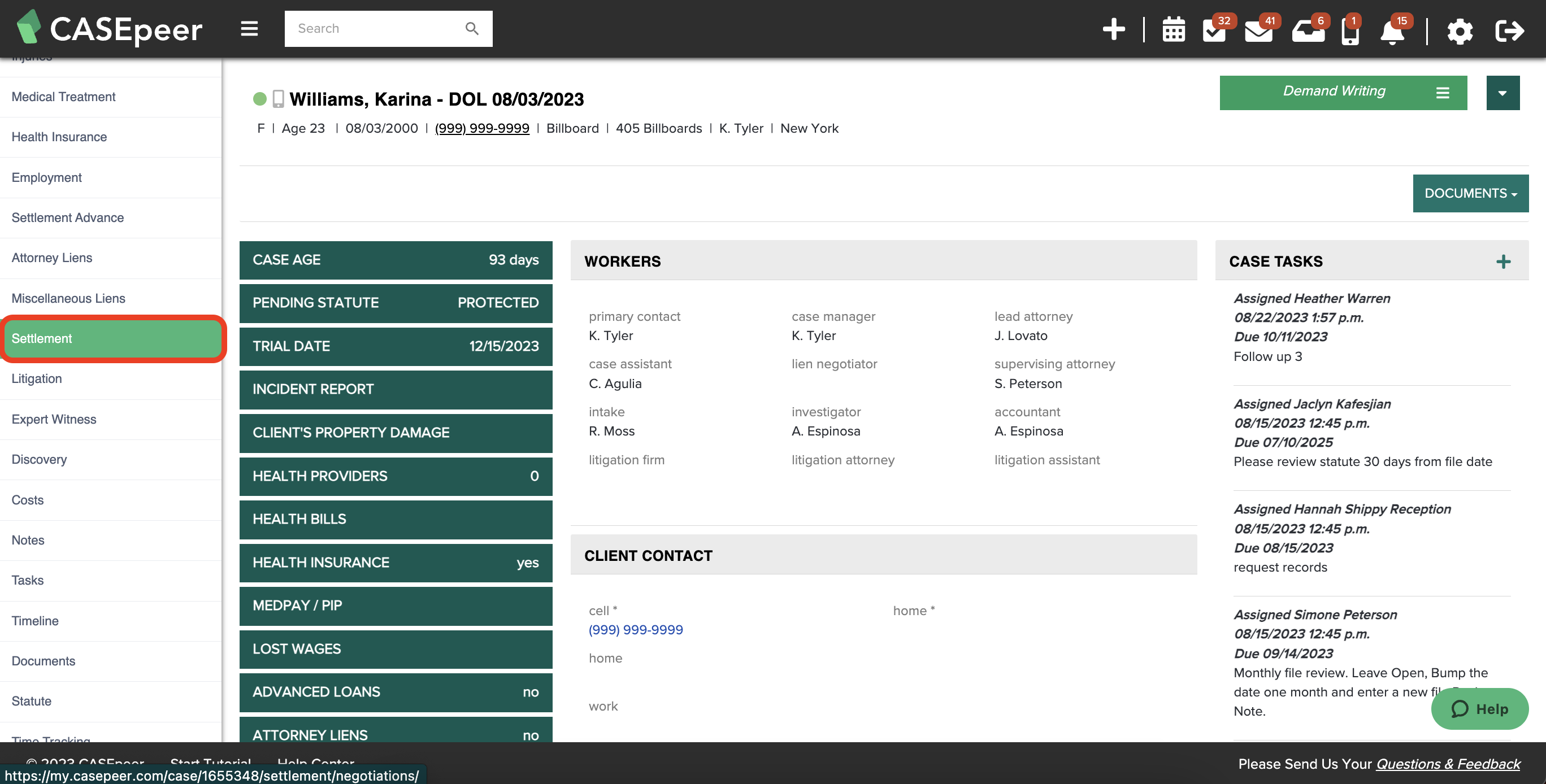 Add a Third Party Demand – CASEpeer