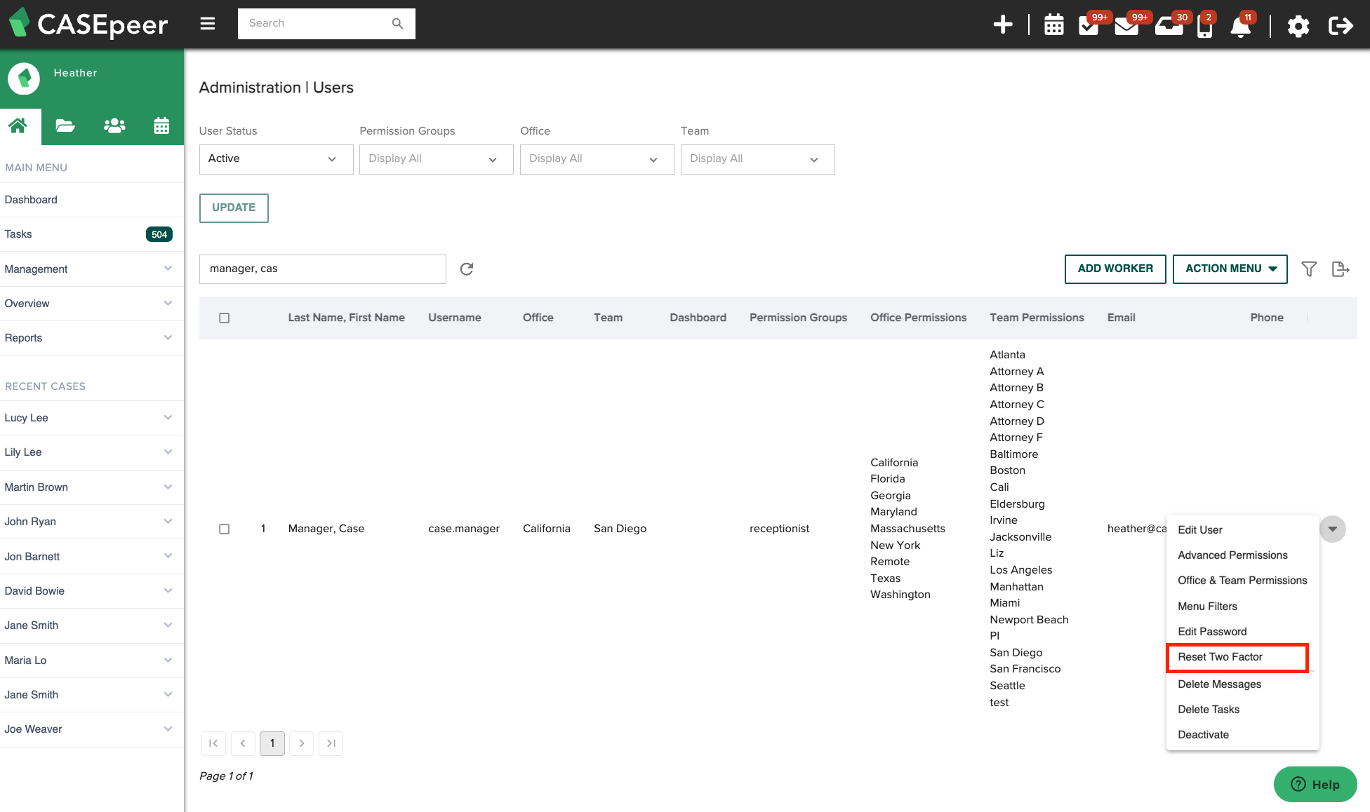 Reset Two-Factor Authentication for a User – CASEpeer