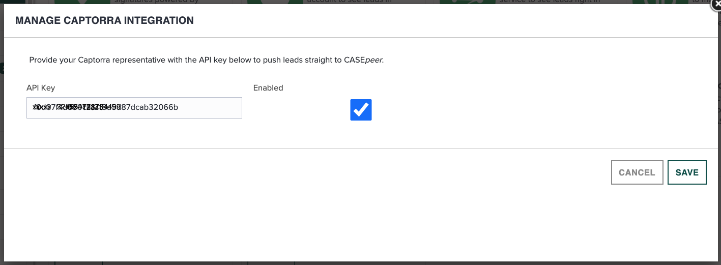 Activate the Captorra Integration – CASEpeer