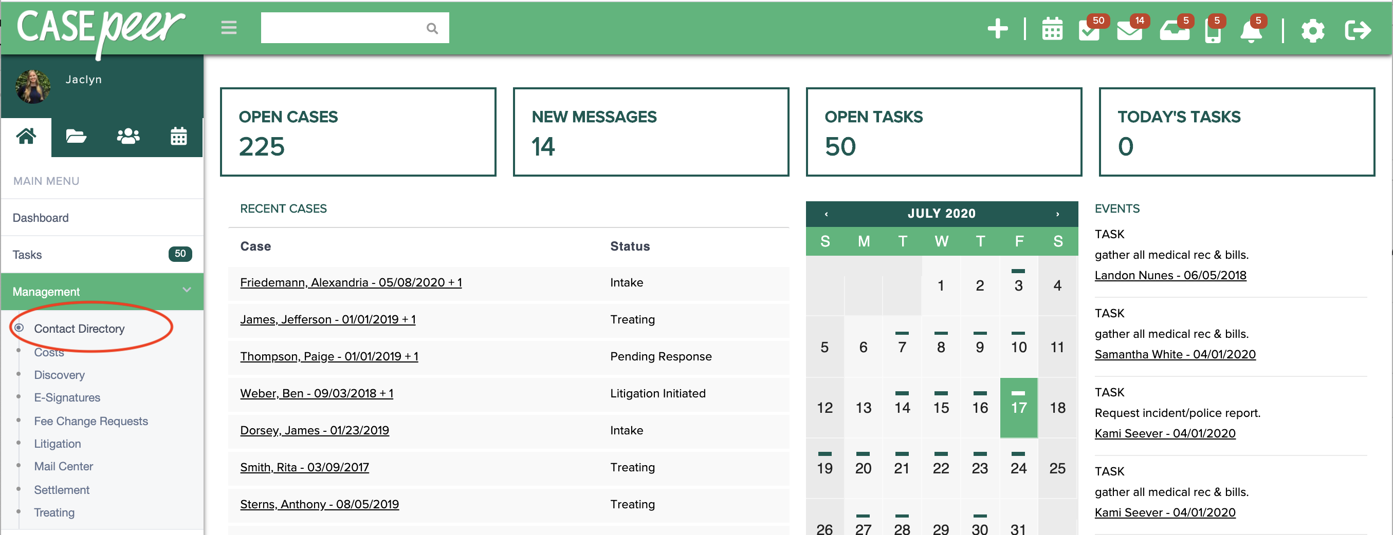 Search Contacts – CASEpeer