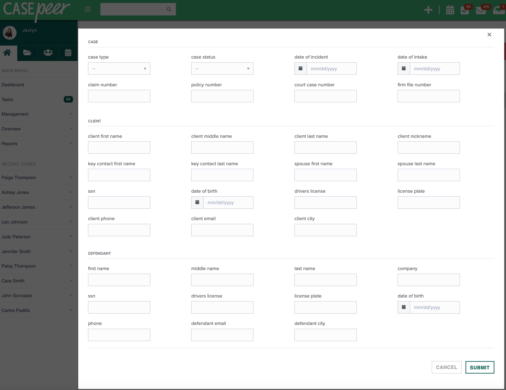 Advanced Case Search – CASEpeer