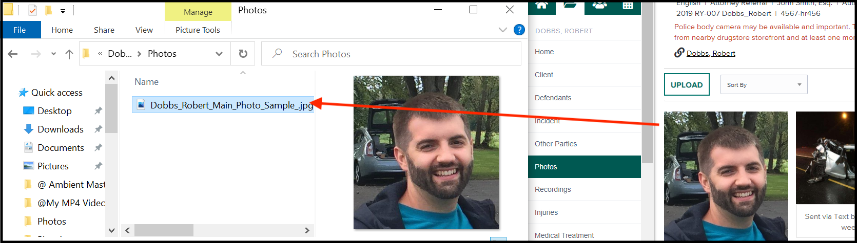 Drag Photos to Documents, to the Desktop, as a File, or with Email – CASEpeer