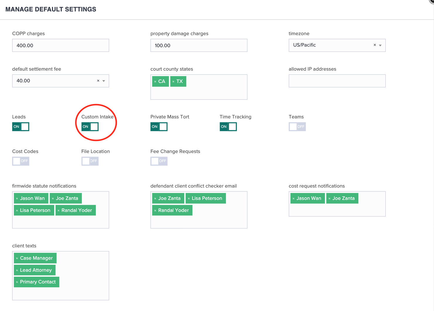 Activate Custom Intake – CASEpeer