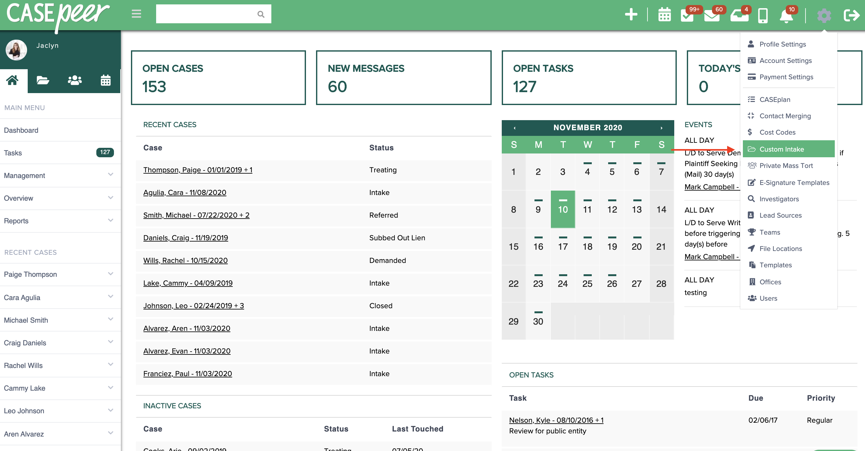 Edit Custom Intake Forms – CASEpeer