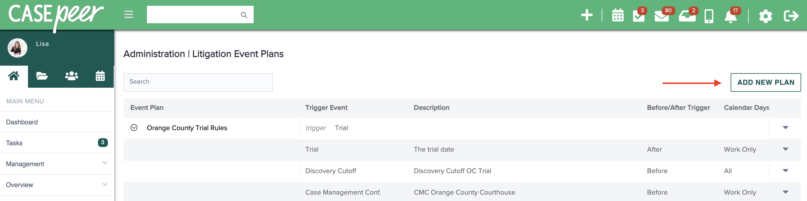Create a Litigation Event Plan – CASEpeer