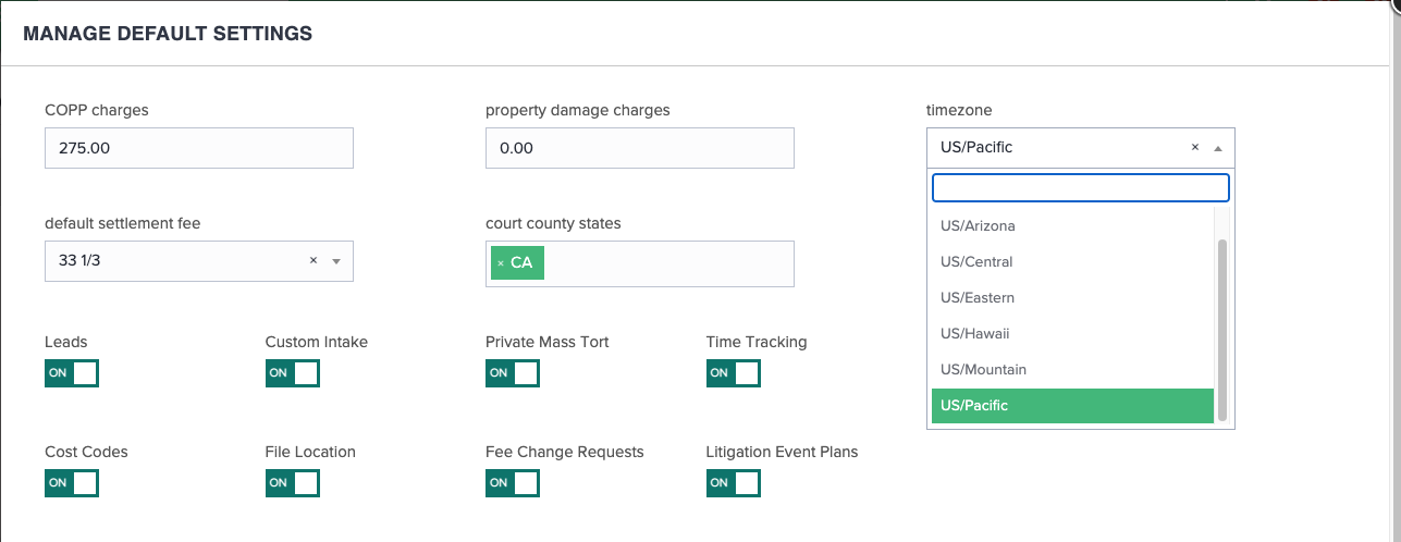 Set Your Law Firm's Time Zone – CASEpeer