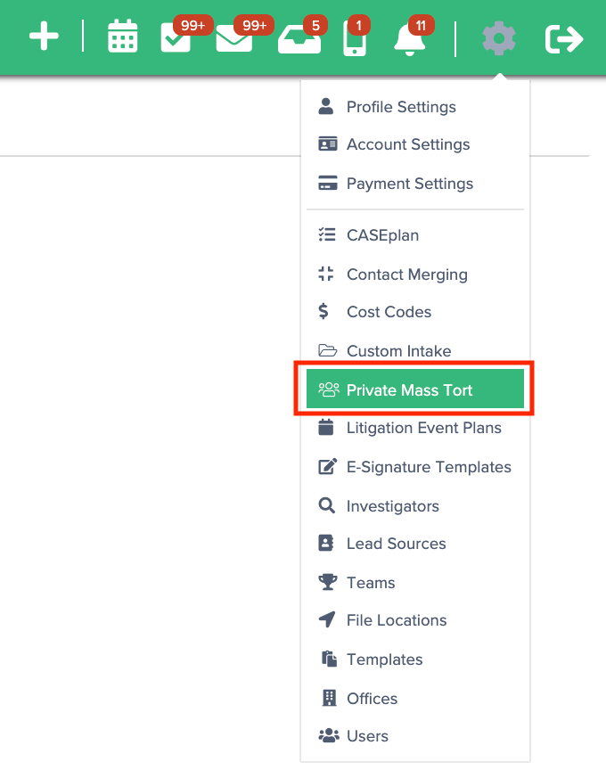 Edit Private Mass Tort Types – CASEpeer