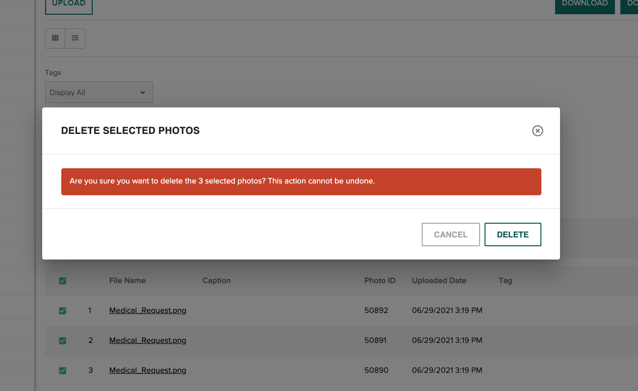 Mass Delete Photos from the Photos Tab – CASEpeer