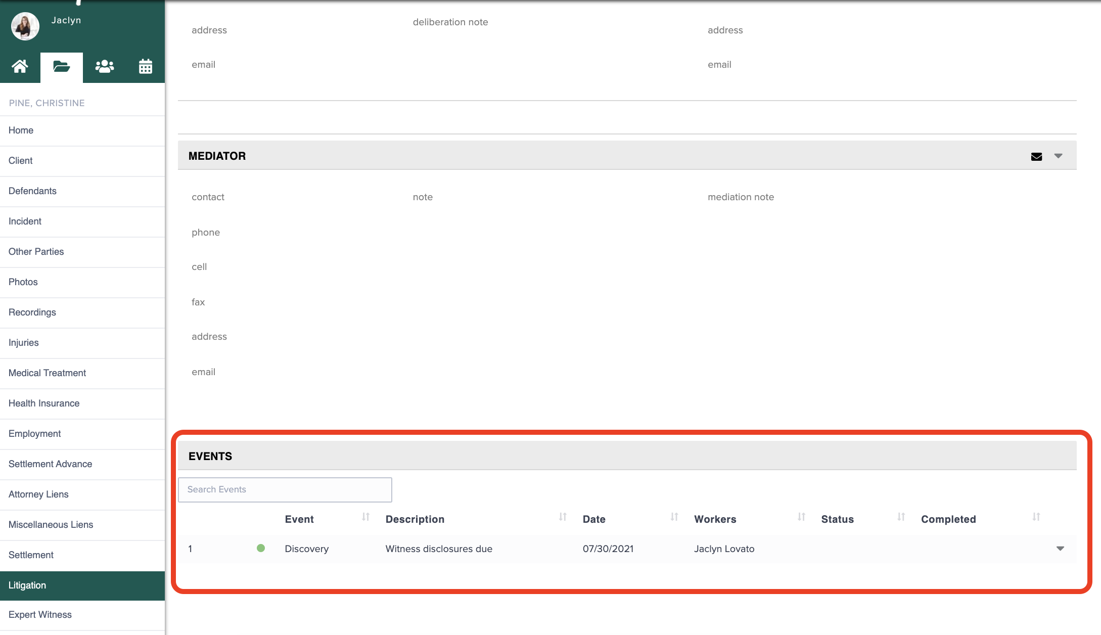 Add Litigation Event – CASEpeer