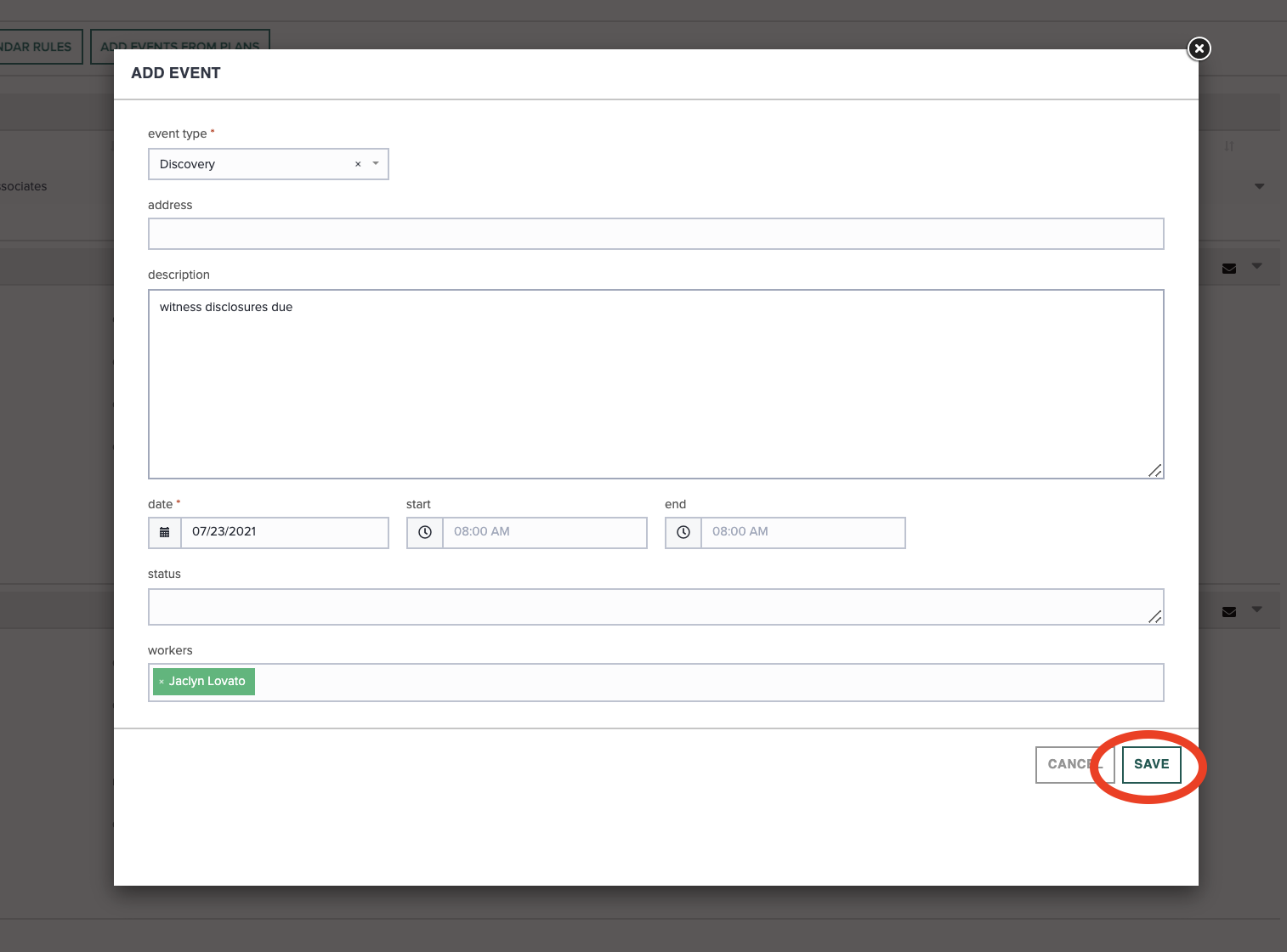 Add Litigation Event – CASEpeer