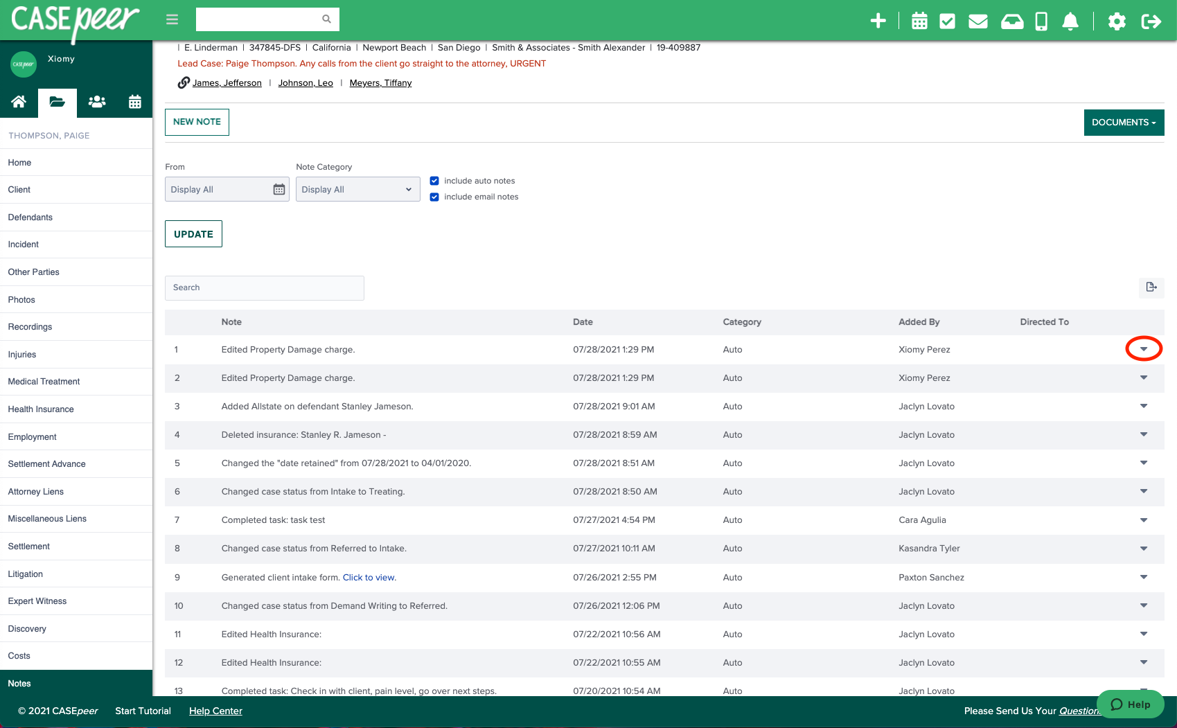 Delete a Case Note – CASEpeer
