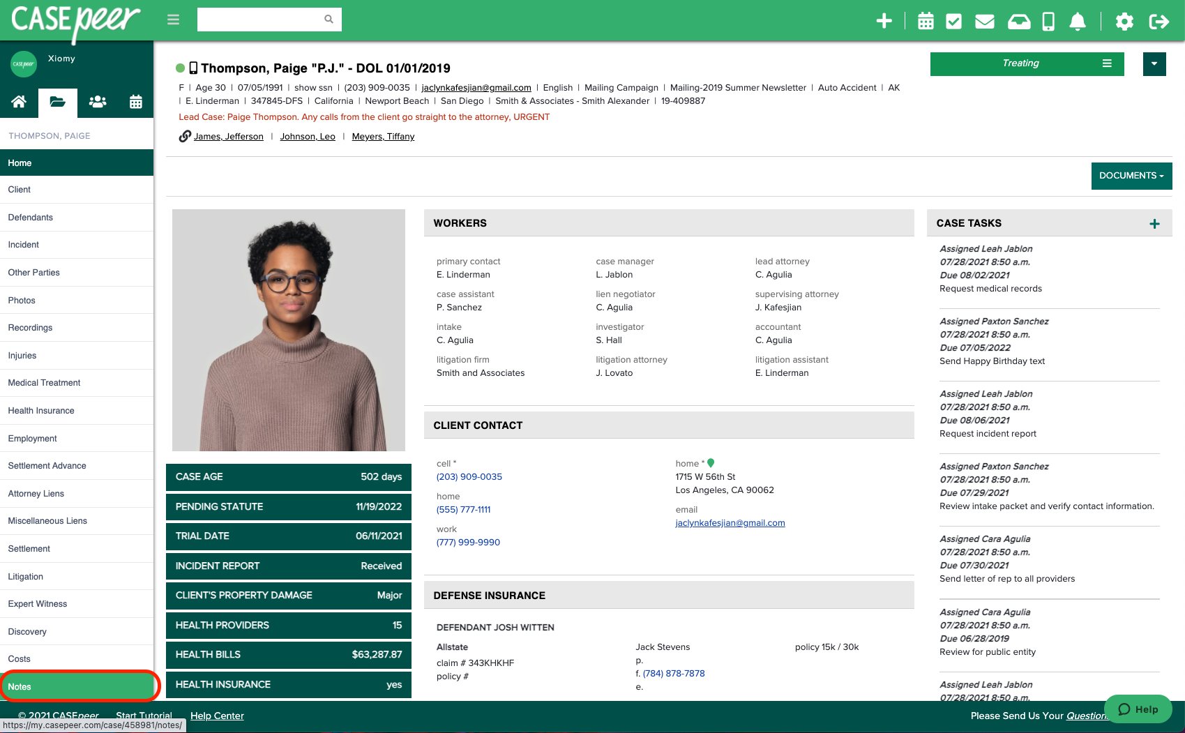 Add a Case Note – CASEpeer