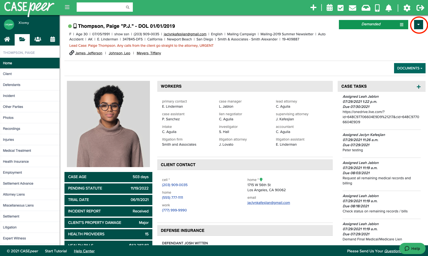 Set a Task Reminder – CASEpeer