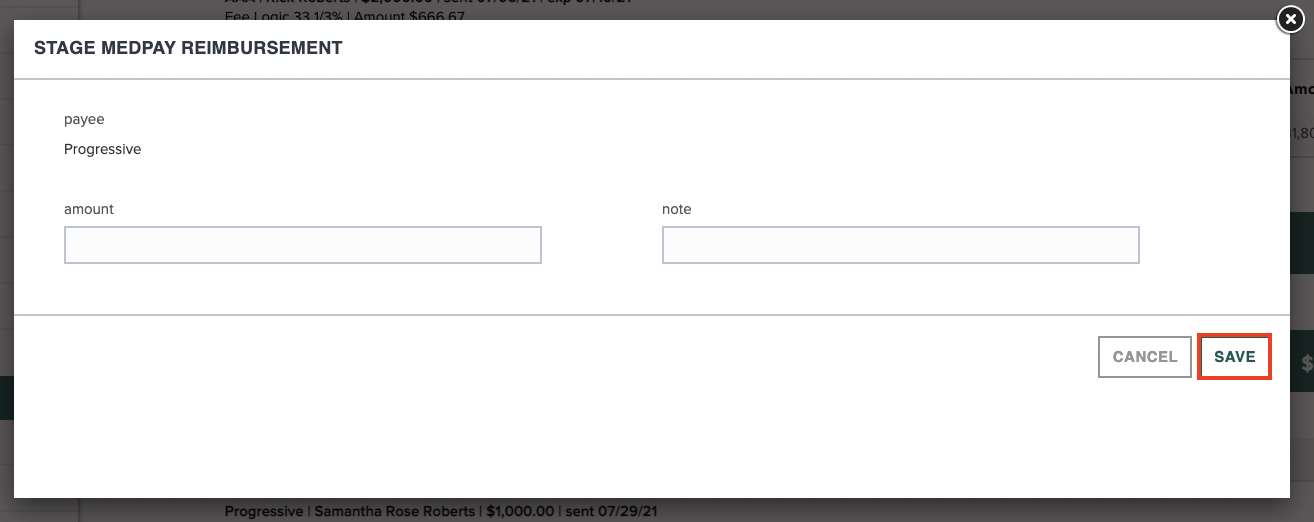 Issue a MedPay Reimbursement – CASEpeer