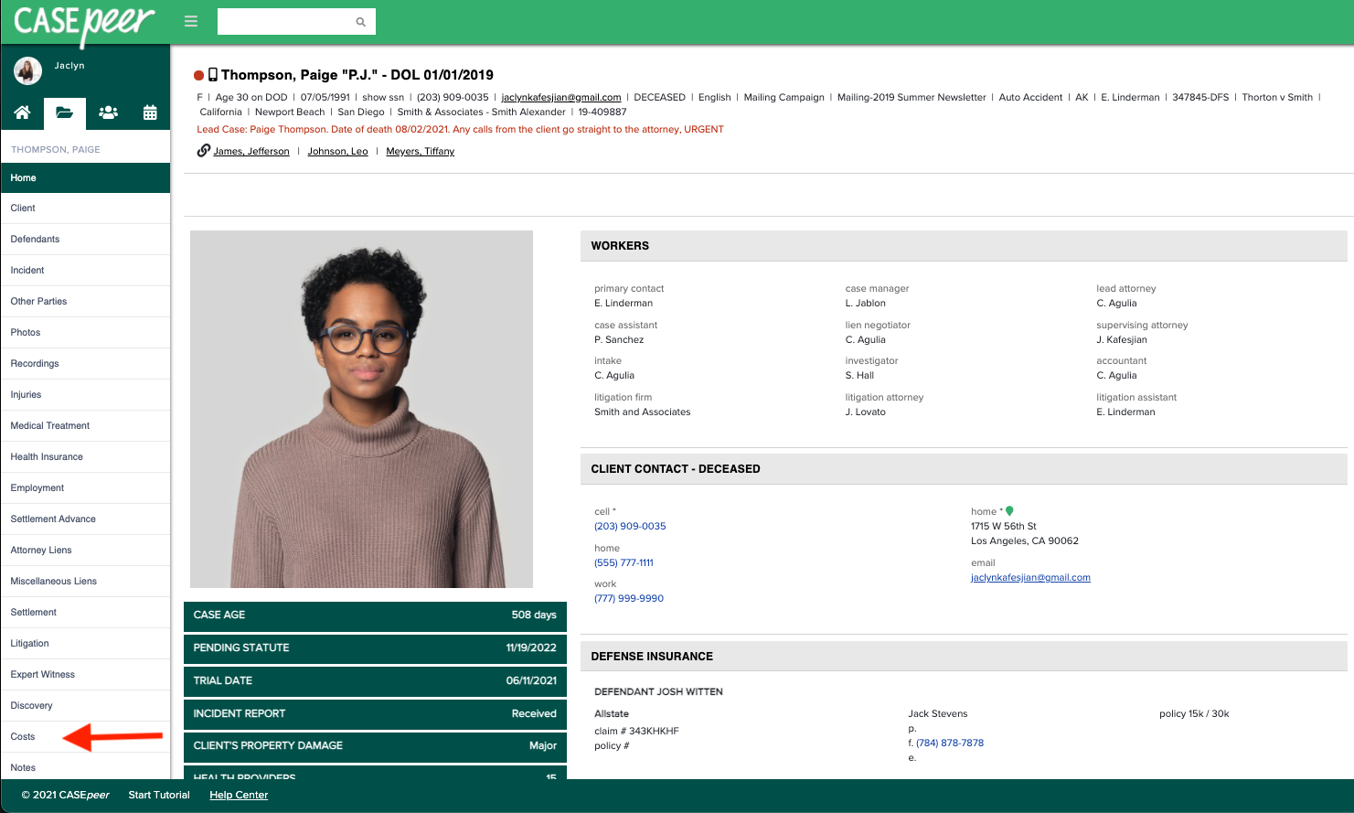 Edit a Paid Cost – CASEpeer