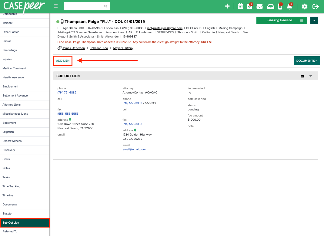 Add A Sub Out Lien – CASEpeer