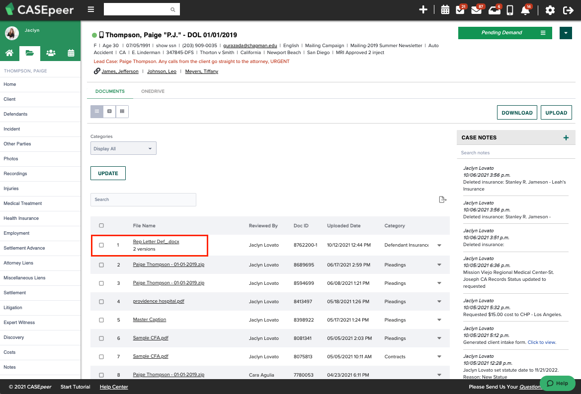 Add a New Version of an Existing Document – CASEpeer
