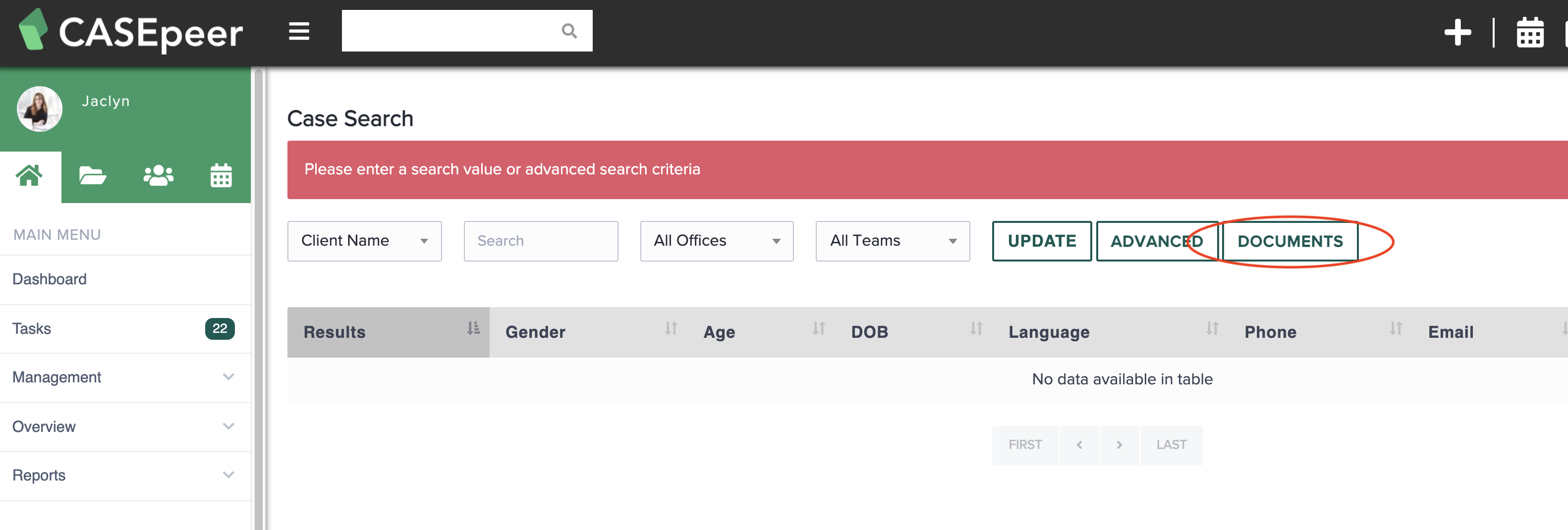Document Search – CASEpeer