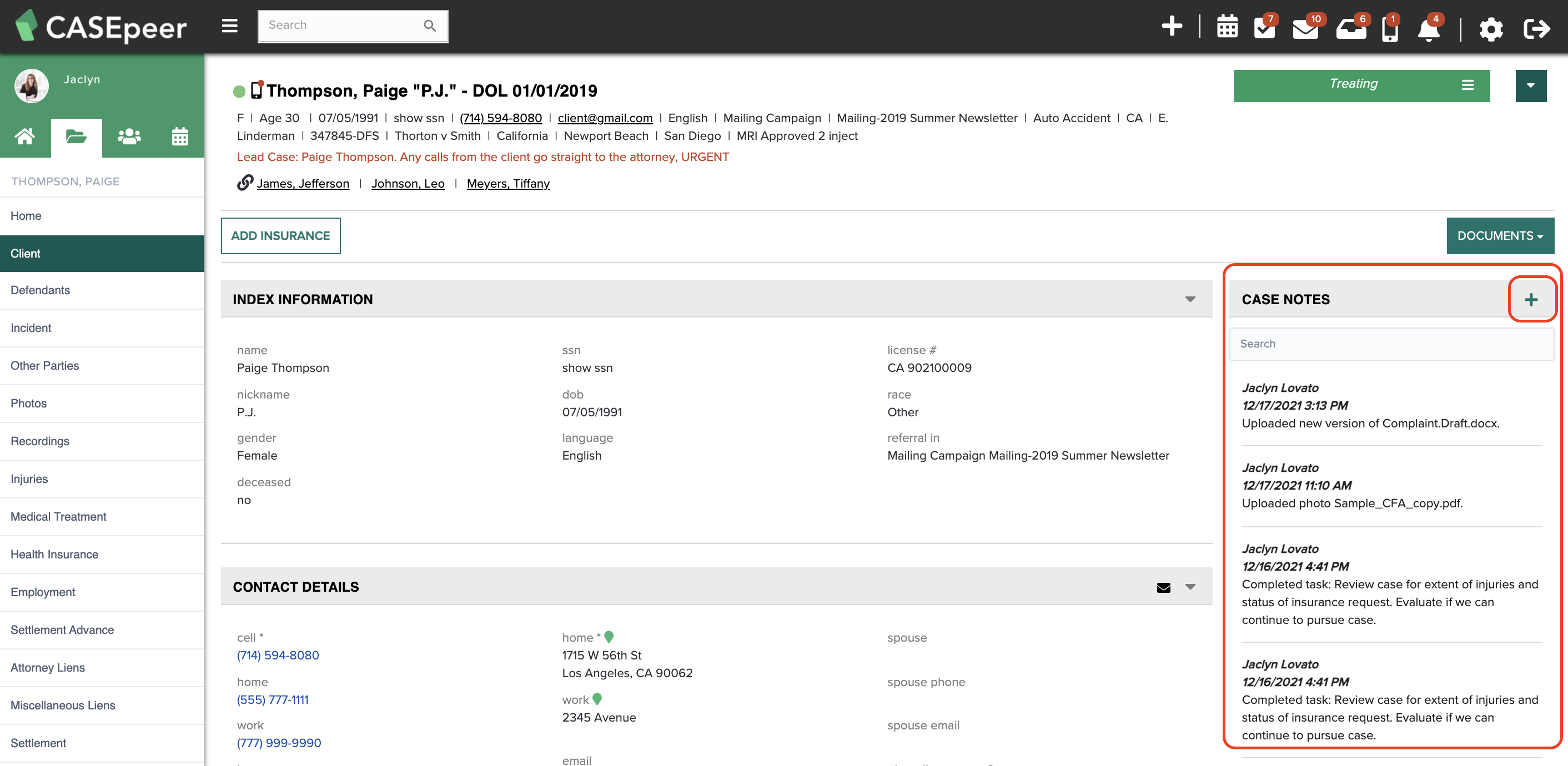 Add a Note in CASEpeer – CASEpeer Add a Note in CASEpeer – CASEpeer