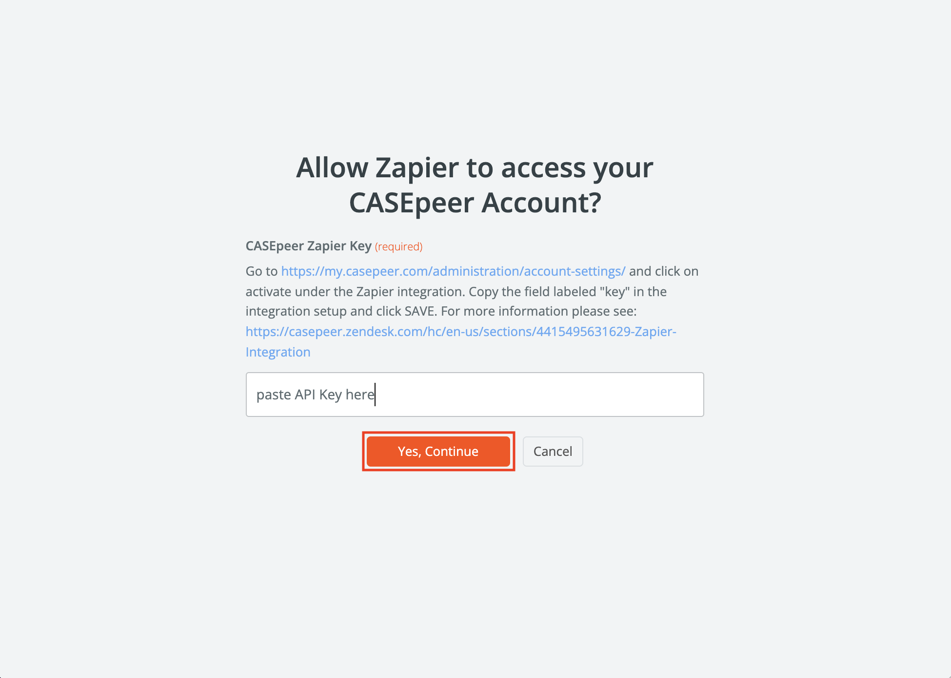 Activate the Zapier Integration – CASEpeer