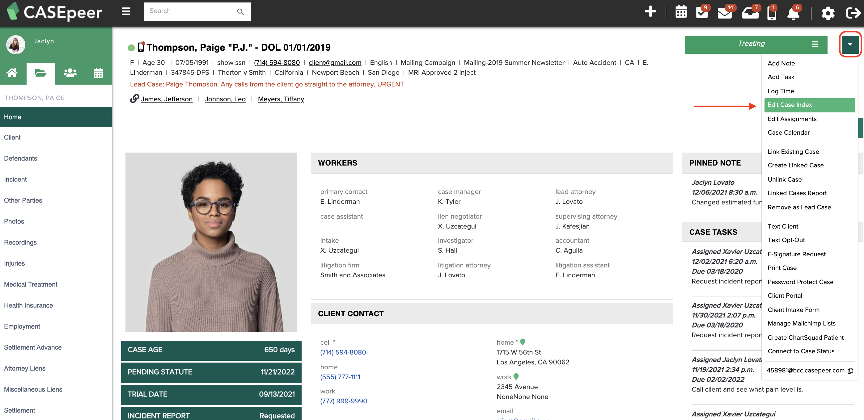 Edit Case Type – CASEpeer