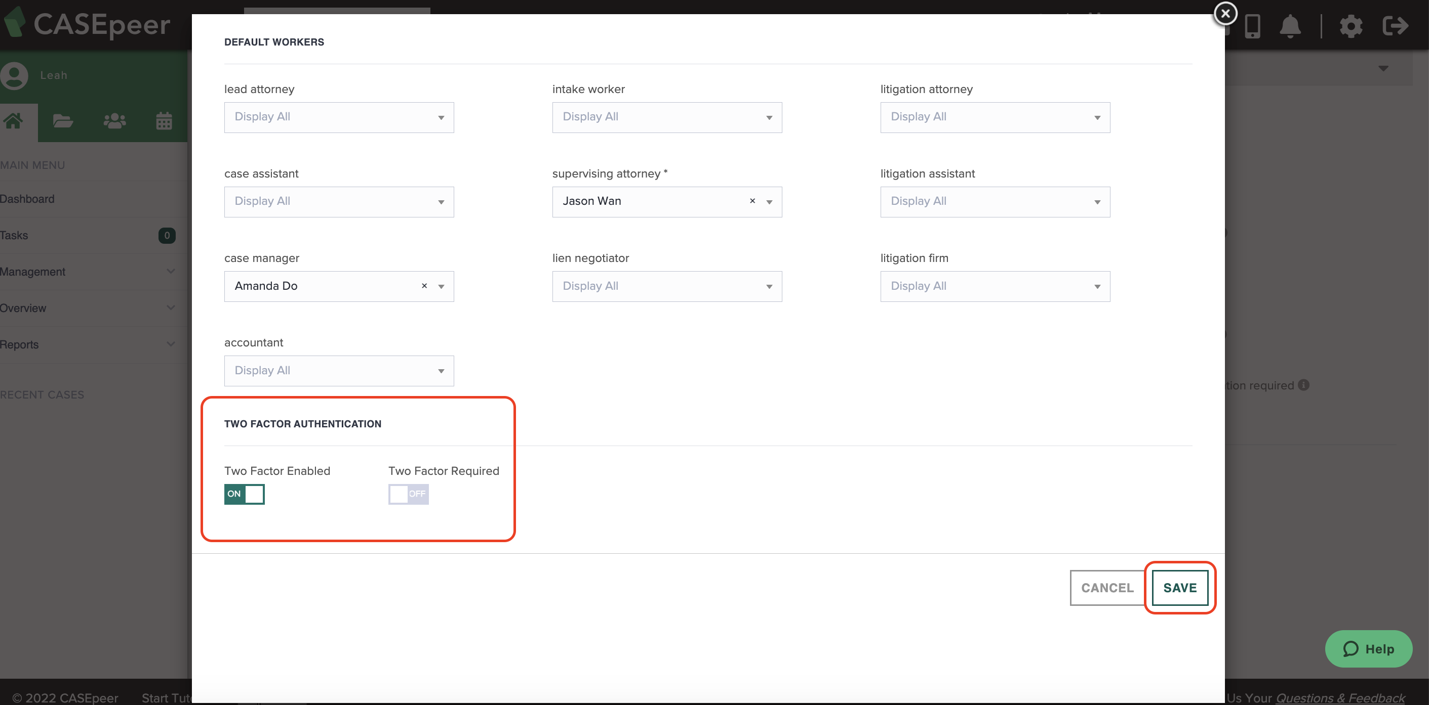 Activate Two-Factor Authentication – CASEpeer