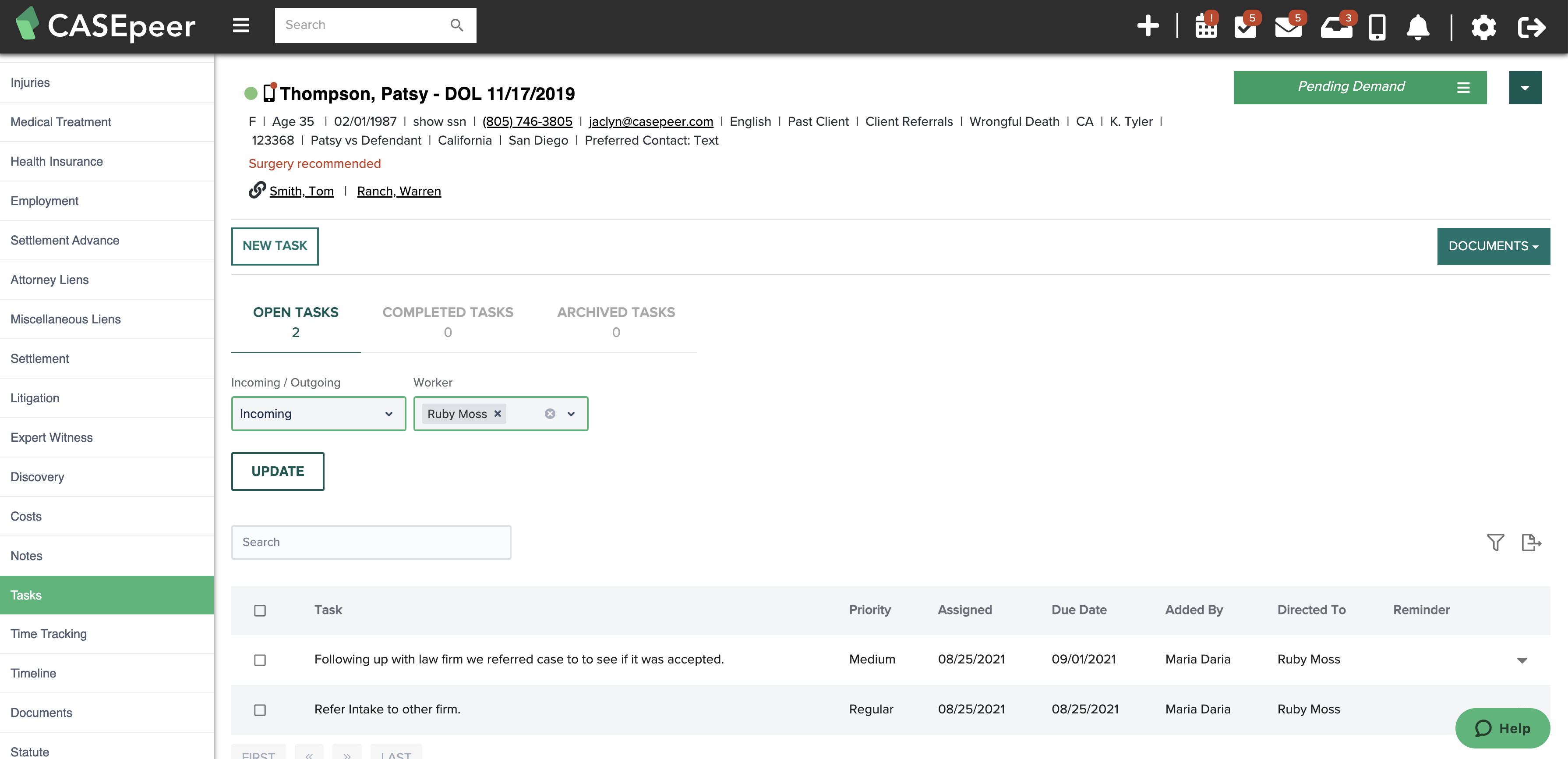 Mass Delete Tasks On A Case CASEpeer