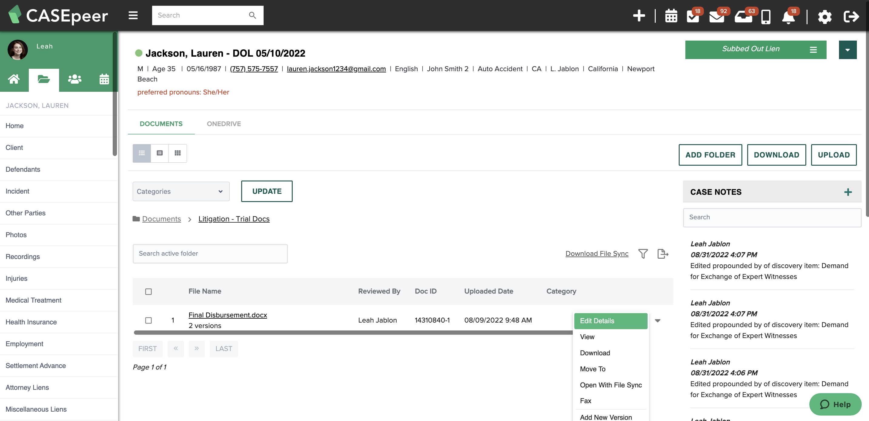 Share a Document Through the Client Portal – CASEpeer